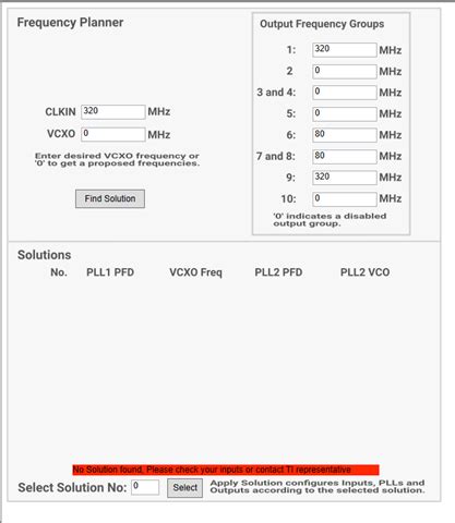 LMK LMK TICS Pro Frequency Planner SW Help Clock Timing Forum Clock Timing