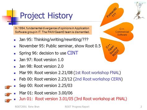 ROOT Progress Report1 ROOT Workshop 2001 FNAL June 13 Ren é Brun CERN