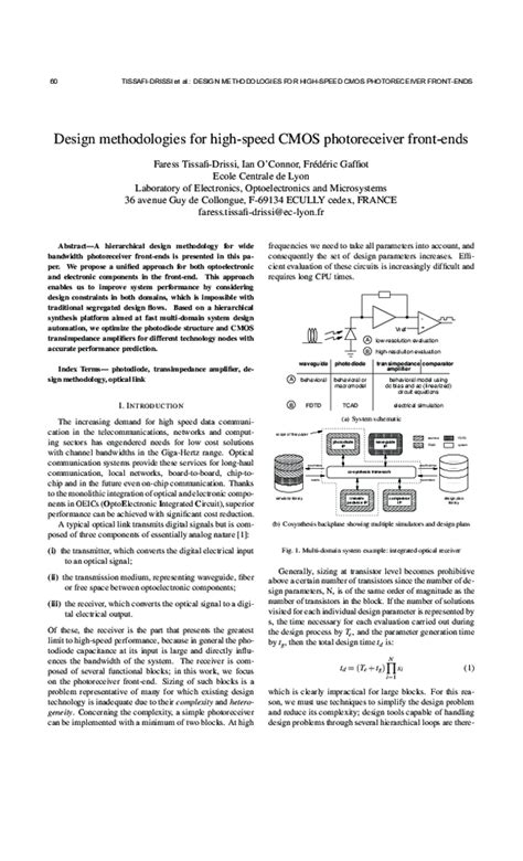 Pdf Unified Design For Cmos Photoreceiver Front Ends