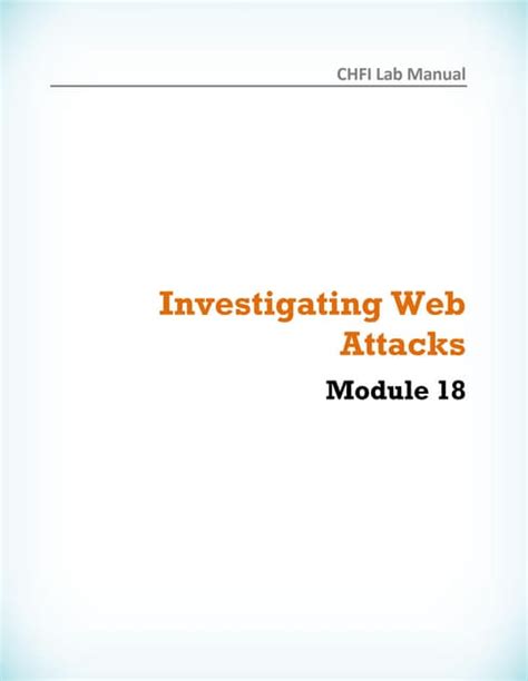 Chfi V8 Module 18 Investigating Web Attackspdf