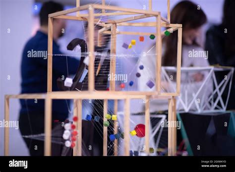 Abstract Models Printed By 3d Printer Close Up Progressive Modern Additive Technology Stock