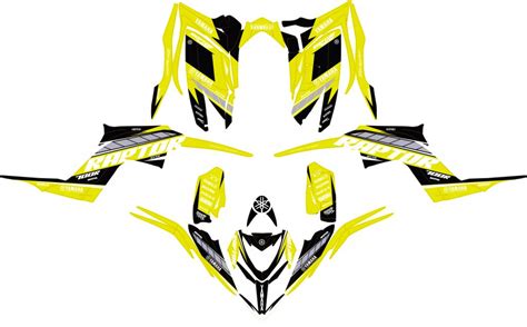 Yamaha YFM 700 Raptor Graphic Kit Anniversary Yellow Kitdeco Moto Fr