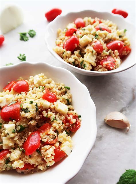 Fresh Tomato Mozzarella And Herb Quinoa Salad Yay For Food