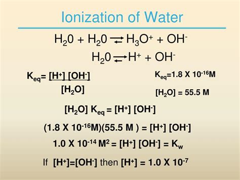 Ppt Ionization Of Water Powerpoint Presentation Free Download Id