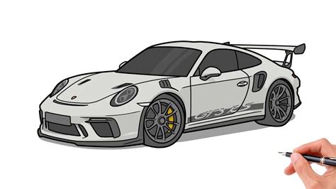 How To Draw A Porsche Gt Rs Drawing Porsche