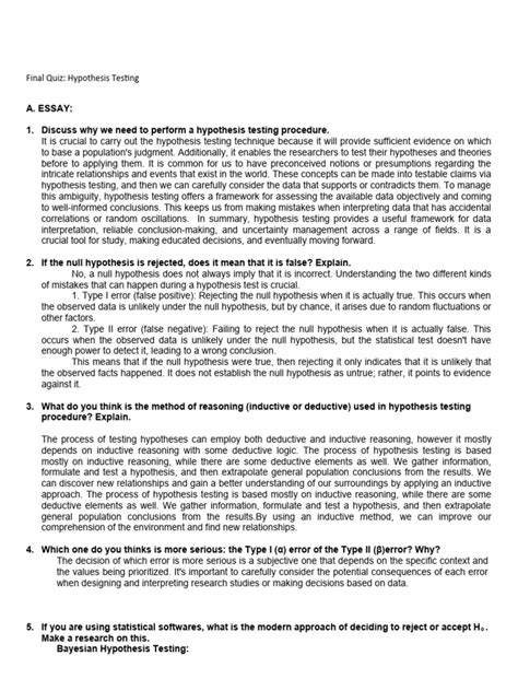 final quiz hypothesis testing pdf statistical hypothesis testing