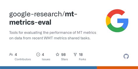 GitHub Google Research Mt Metrics Eval Tools For Evaluating The