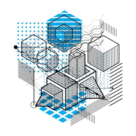 Premium Vector Abstract Design With 3d Linear Mesh Shapes And Figures