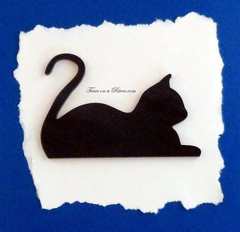 Cat Silhouette Lazy Daizy Unique Items Products Cat Silhouette Etsy