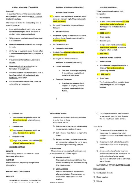 Science 3rd Quarter Reviewer Pdf