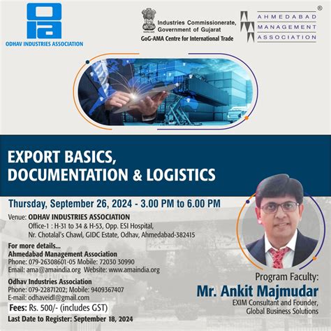 EXPORT BASICS DOCUMENTATION LOGISTICS Conducted At Odhav