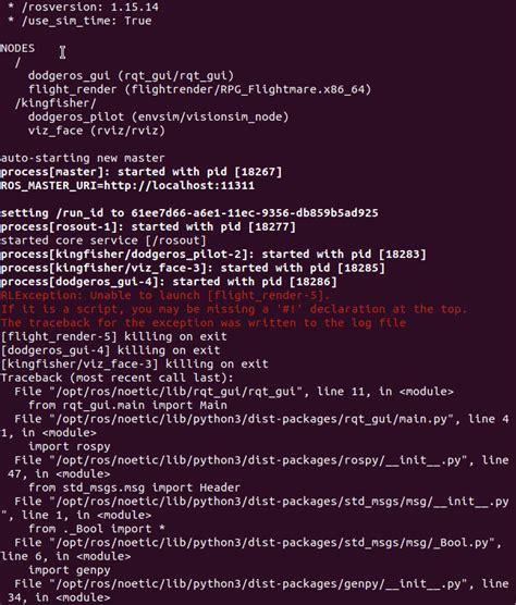 Error Roslaunch Rlexception Unable To Launch Flightrender 5