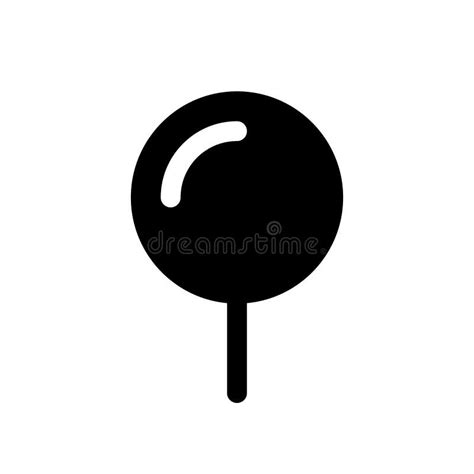 Rounded Push Pin Black Glyph Ui Icon Stock Vector Illustration Of Element Design 264147689