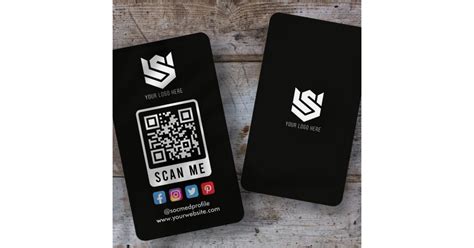 Social Media Scan Me Qr Code Logo Modern Simple Business Card Zazzle