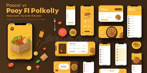 Food Delivery Mobile App Kit Template Material Design Ui Ux And Gui