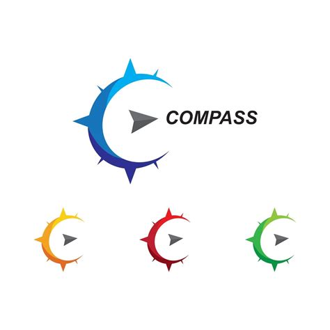 Compass Icon Symbol Logo Template Outdoor Adventure Compass Logo