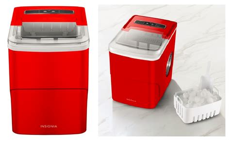 Insignia 26 Lb Retro Portable Icemaker With Auto Shut Off In Red