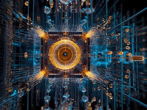 futuristic quantum computing circuitry premium ai generated image