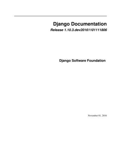 django documentation