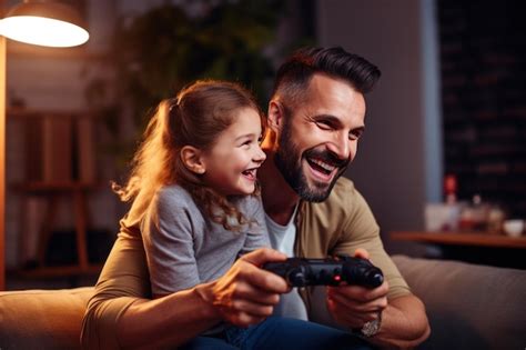 Premium Photo Father And Daughter Bond Over Video Games Picture