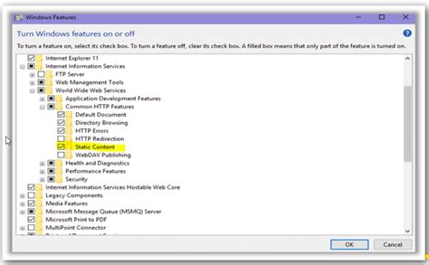 Helpdesk How To Enable The Static Content For A Web Page Site In Iis Knowledge Base