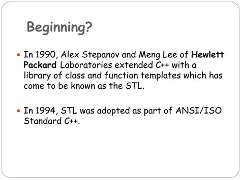 Ppt C Stl Containers Iterators Powerpoint Presentation Free Download Id9174331