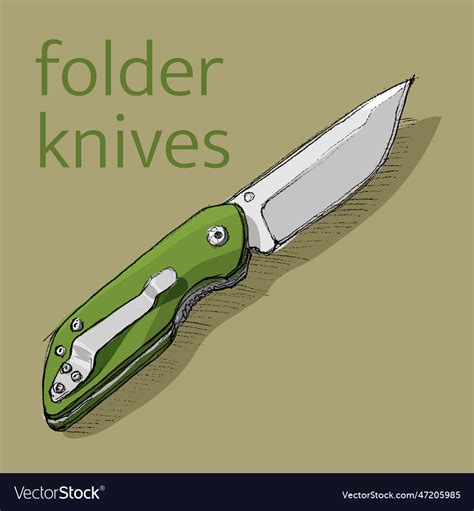 Folder Knife Drawing Sketch Royalty Free Vector Image