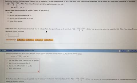 Solved Determine Whether The Mean Value Theorem Can Be Chegg
