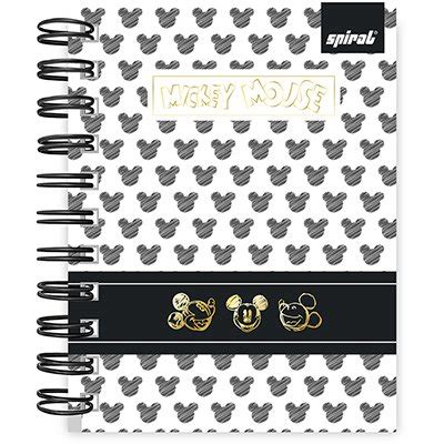 Caderneta 1 8 Capa Dura 200fls Mickey PB 20980 Spiral Mpb PT 1 UN