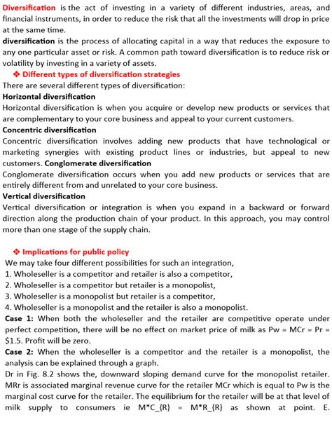 Diversification Is Pdf Diversification Finance Profit Economics