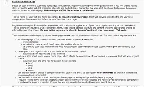 Solved Build Your Home Page Based On Your Previously Chegg