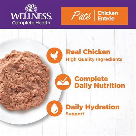 Wellness Complete Health Grain Free Canned Cat Food Chicken Pate 3