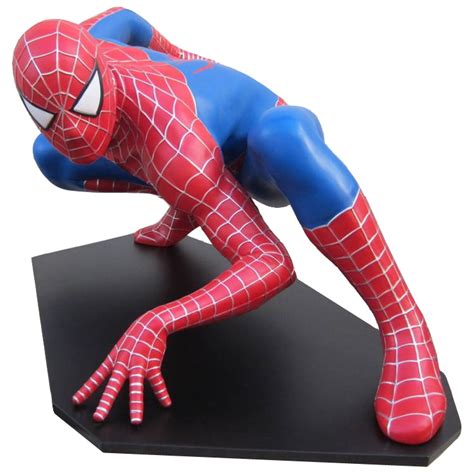 等身大フィギュア スパイダーマン しゃがみ・闘い Frp製 Spiderman アメキャラ アメリカ雑貨 等身大フィギュア アメリカン