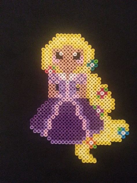 Rapunzel Perler Bead Figure By Ashmoondesigns On Deviantart Perler Bead Disney Perler Beads