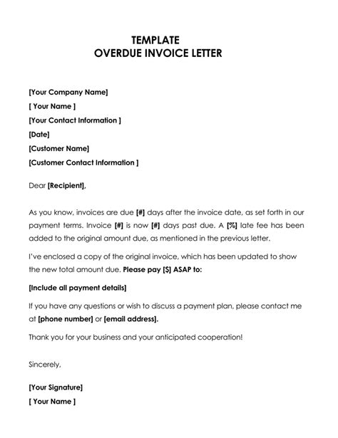 Payment Reminder Email For Overdue Invoice Free Templates