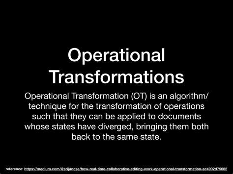 Concurrent Editing With Operational Transformations And Json Patch Ppt