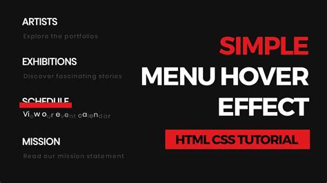 Simple Menu Hover Effect 4 Gsap Youtube
