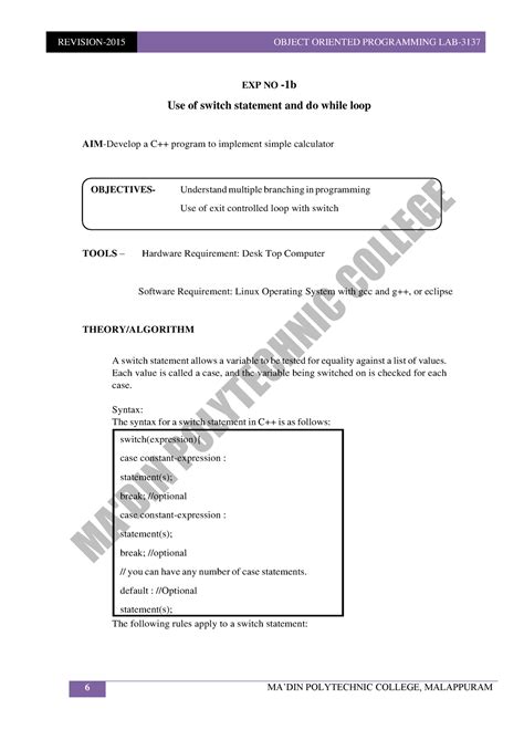 Do While Loop In C Objectives Understand Multiple Branching In Programming Use Of Exit