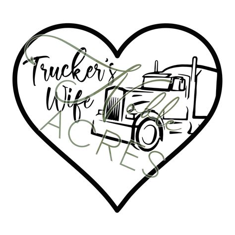 Truckers Wife Png Svg Decal Download Truck Trucker Svg Etsy
