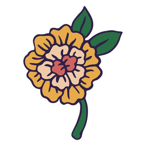 Diseño Png Y Svg De Trazo De Color De Flor Encantadora Para Camisetas