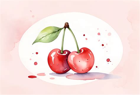 Watercolor Cherries Painting Free Download Ai Scribbles
