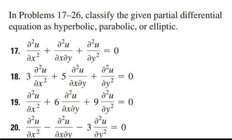 Solved In Problems 17 26 Classify The Given Partial