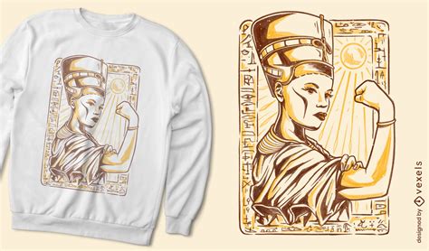 Nefertiti Strong Woman T Shirt Design Vector Download