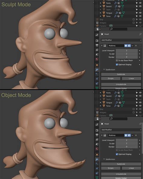 multiresolution appears different between sculpt mode and object mode