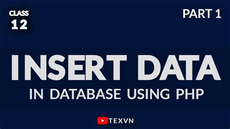 How To Insert Data In Database Using Php Php Tutorial Class 12 In