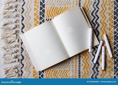 Open Sketchbook Stock Image Image Of Floor Furniture 269844381