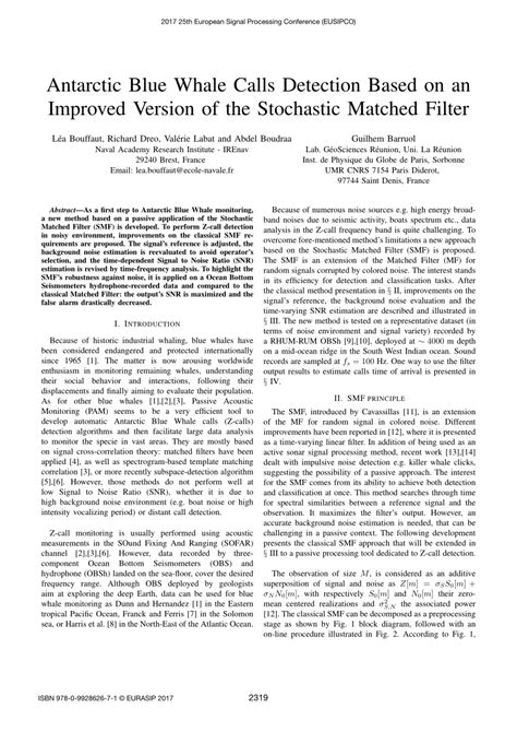 pdf antarctic blue whale calls detection based on an improved version