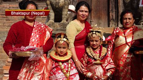 Newari Girls Attends Bel Bibaha Ceremony In Nepal International