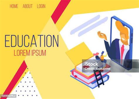 Pendidikan Online Kelas Belajar Menggunakan Ponsel Vektor Ilustrasi