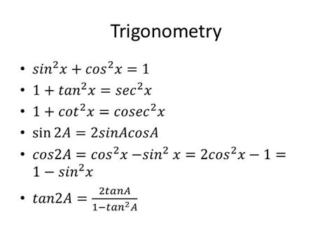 C3 C4 Formulae Everything Edexcel